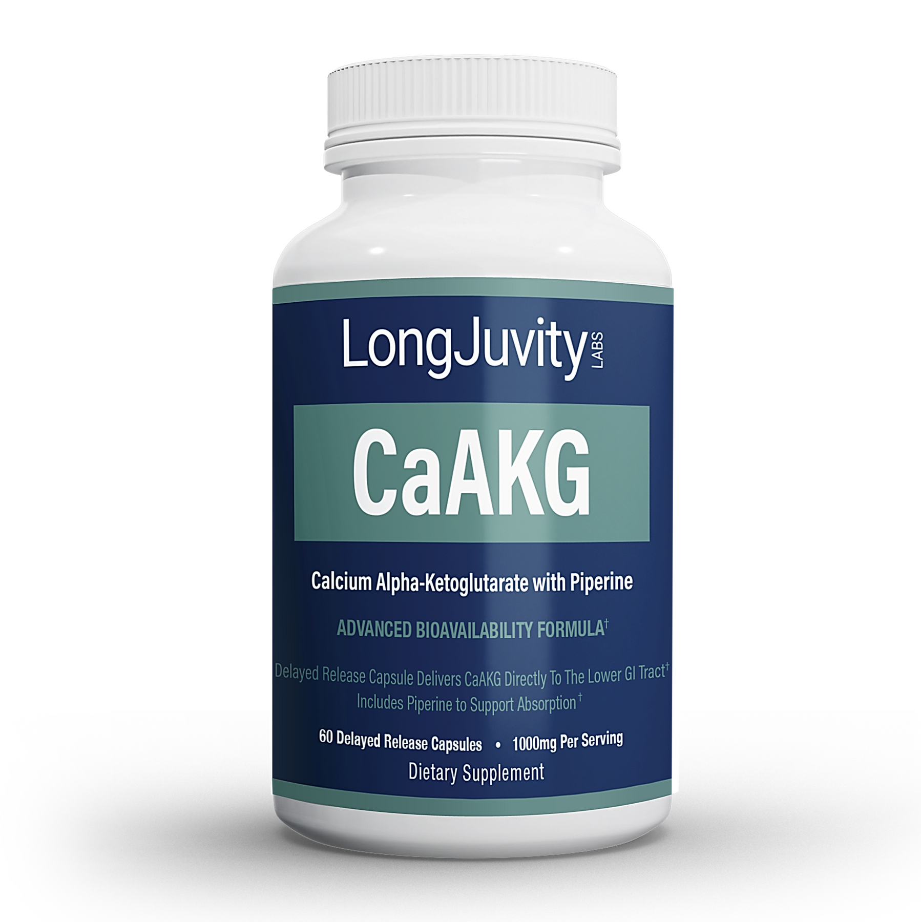 Calcium AKG Supplement | 60 Enteric Coated Capsules | 500mg– LongJuvity ...